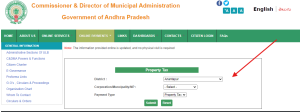 Andhra Pradesh Ap property tax payment & Application status Dues