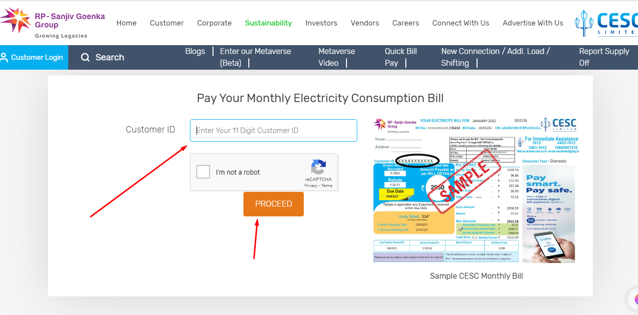 CESC Bill Payment online - Bill status and New connection 2024-25